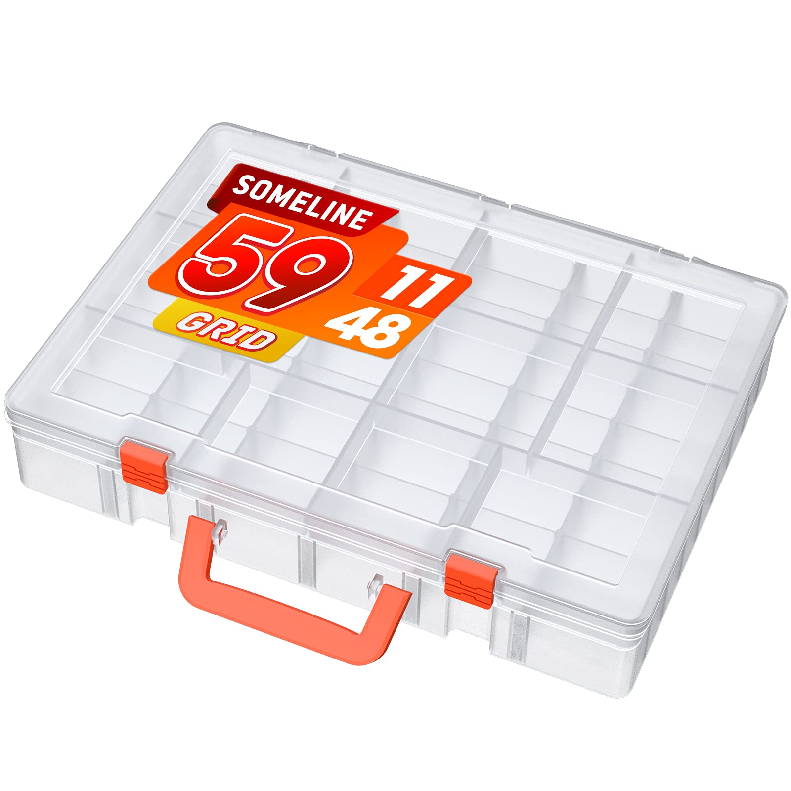 Buy SOMELINE Double Layer Clear Organizer Box Stackable Plastic Storage ...