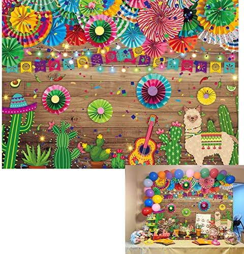 Amazon.com : 7x5ft Mexican Festival Wood Backdrop mexican cactus Papel ...
