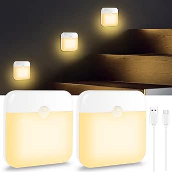 2PCS Rechargeable Stair Light for Indoor, Motion Sensor Closet Lights ...