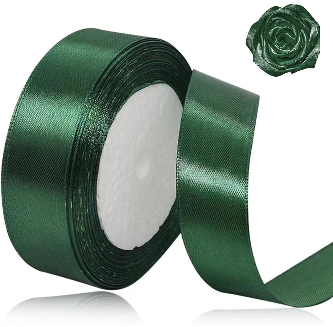 Amazon.com: Dark Green Ribbon 1 inch Wide and 25 Yards Long,Forest ...