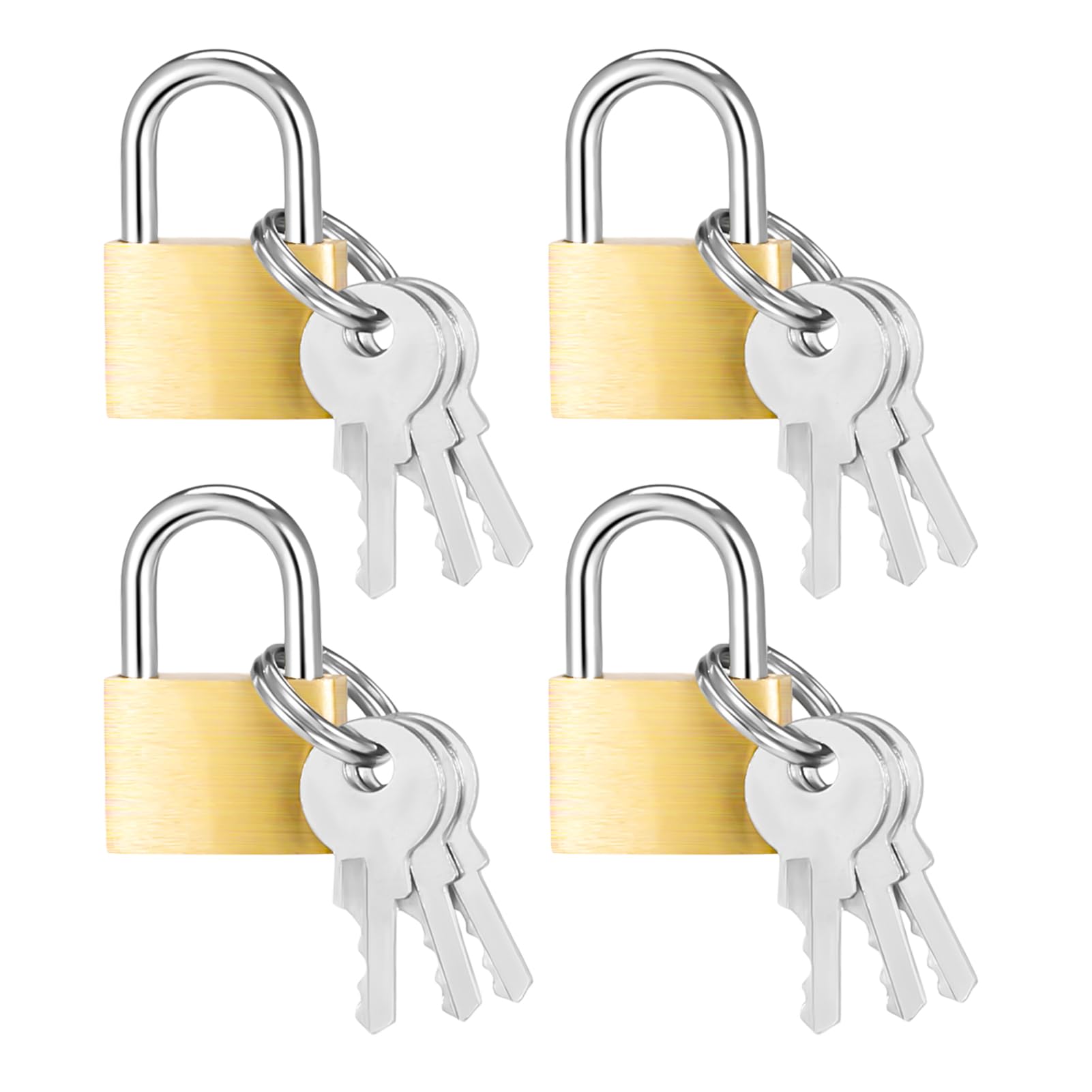 RosewineC Mini Padlock with Keys, 4 pcs 20mm Brass Padlocks, Small ...