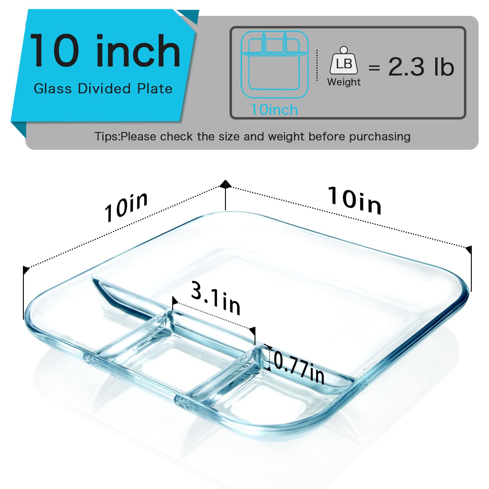 Snapklik.com : Nutriups Glass Divided Plates