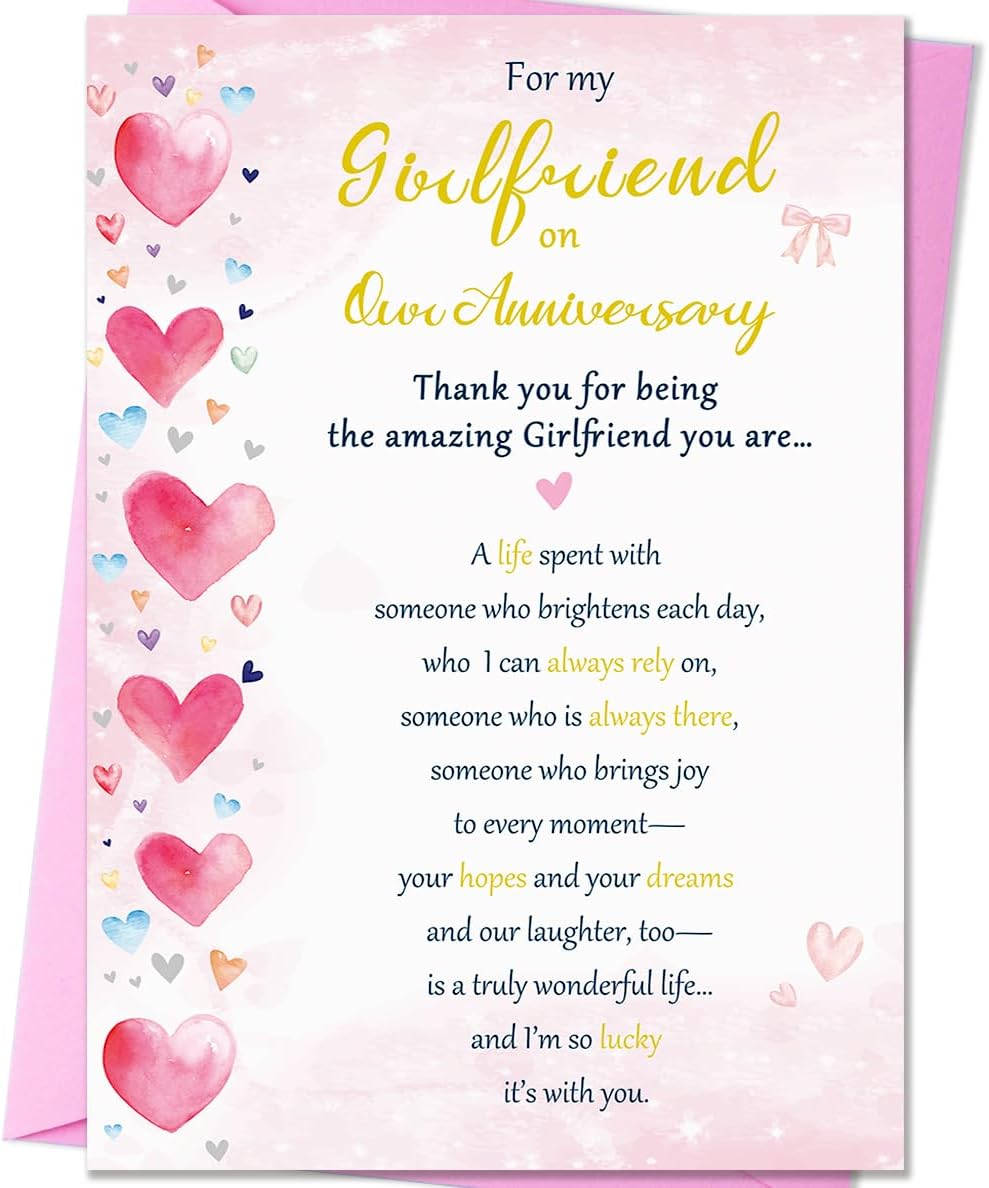 Amazon.com: Beixian Anniversary Card Gift for Girlfriend from Boyfriend ...