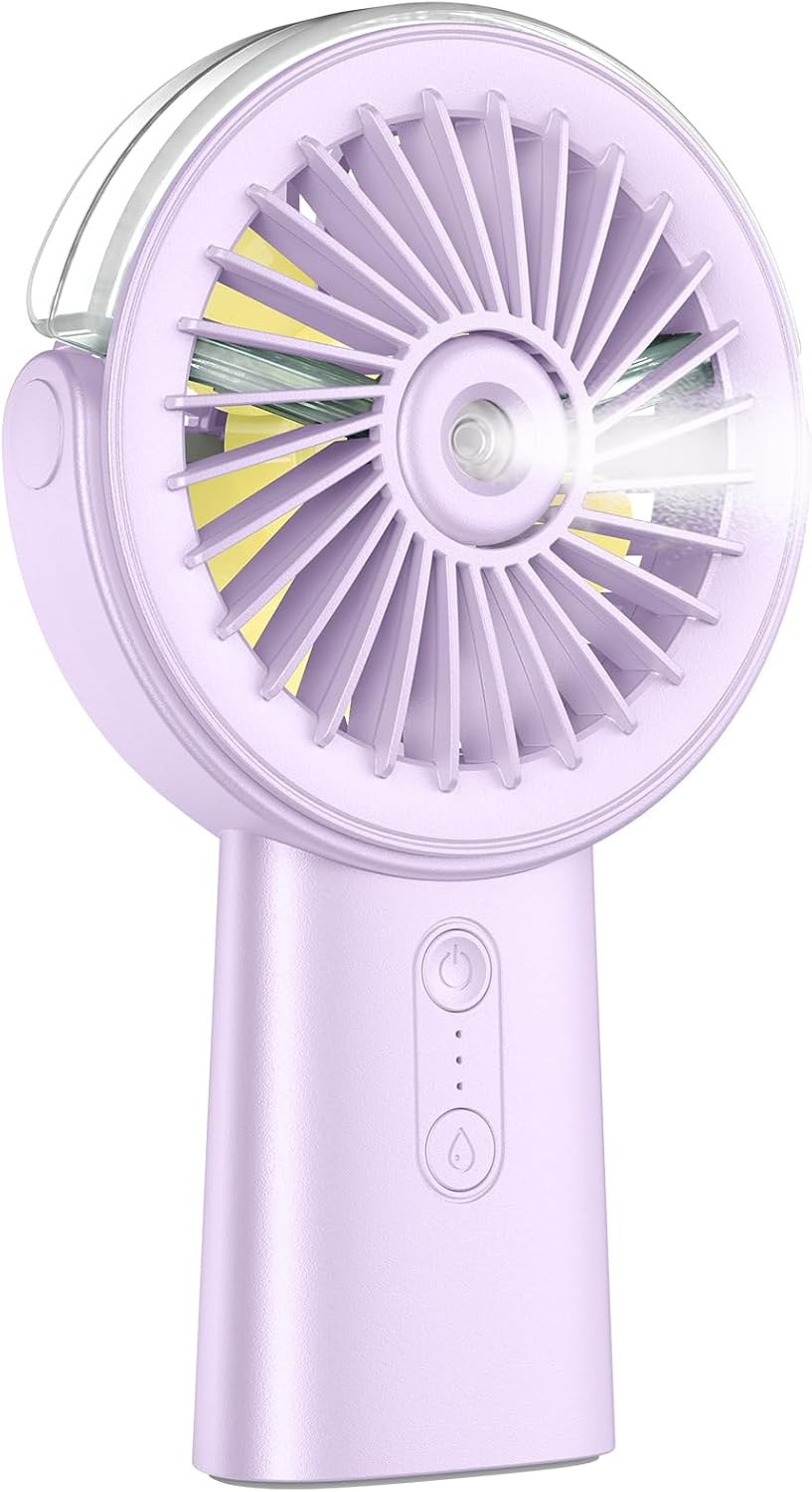 Otlonpe Handheld Misting Fan Portable, 4000mAh Rechargeable Small ...