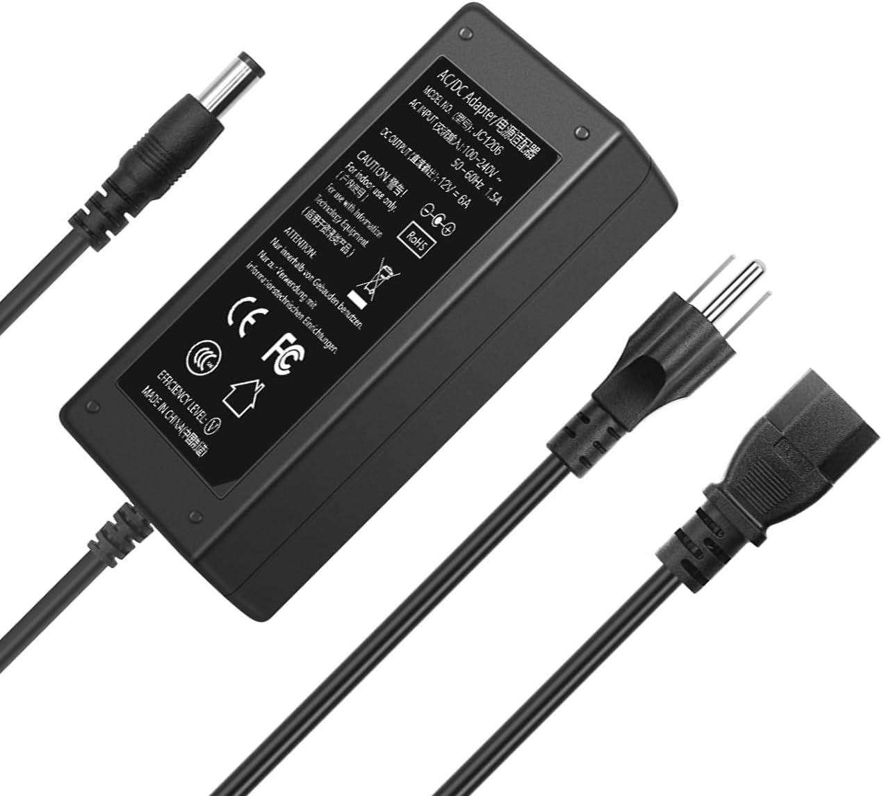 Amazon.com: Kastar AC Adapter, Power Supply 12V 6A 72W, Tip Size 5.5 ...