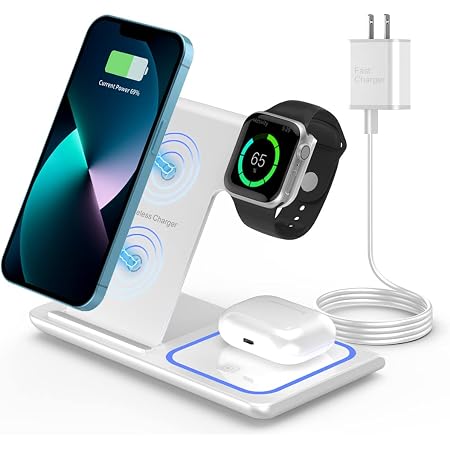 Amazon.com: iPhone Wireless Charger Fast Charging 3 in 1, Wireless ...