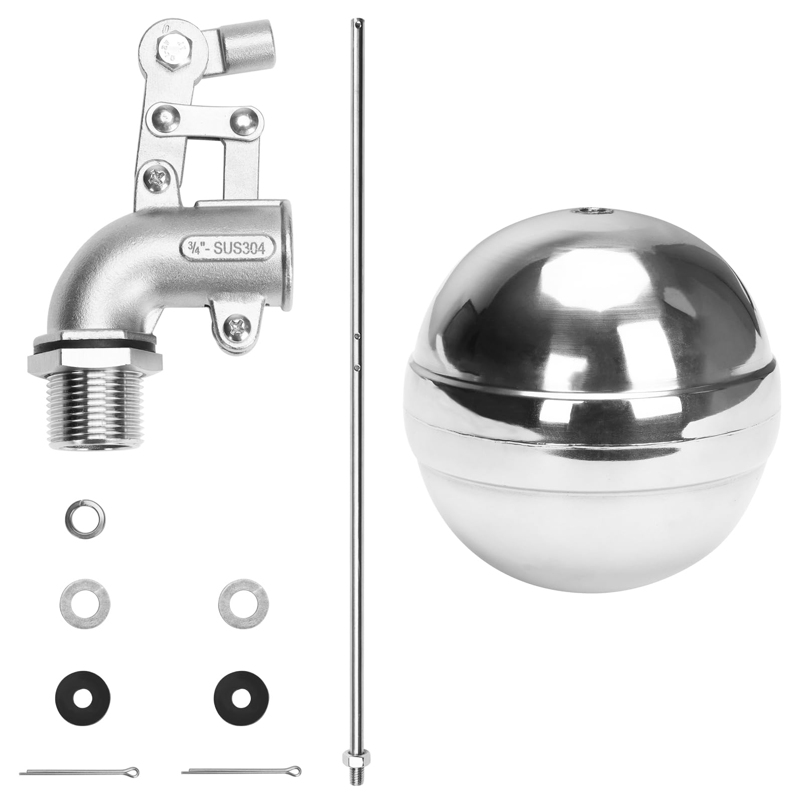 Snapklik.com : Stainless Steel Float Ball Valves - 3/4" NPT Male Thread ...