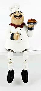 Amazon.com: Fat Chef Menu Kitchen Shelf Sitter with Rolls Statue Figure ...