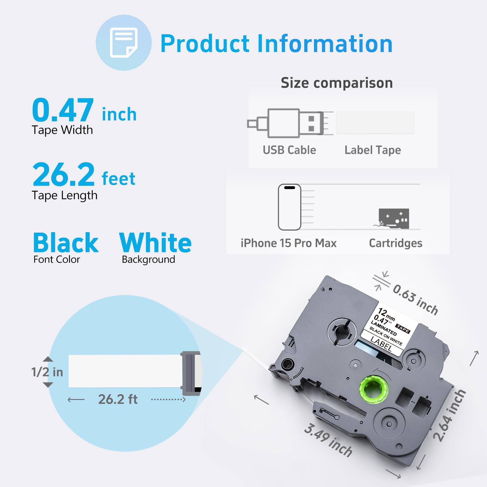 Waterproof Label Tape For Brother Freshworld 6-Pack Brother Label Tape ...