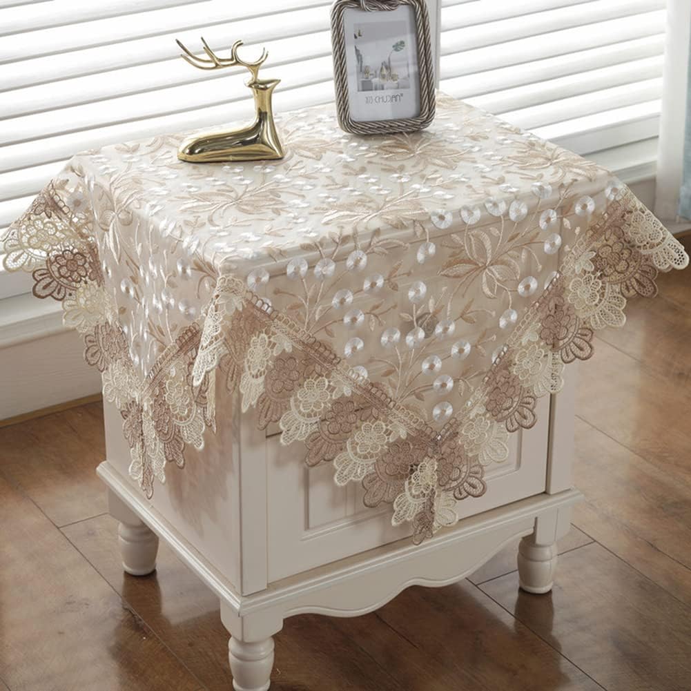 Amazon.com: vctops Damask Lace Patchwork Tablecloth Luxury Square Small ...