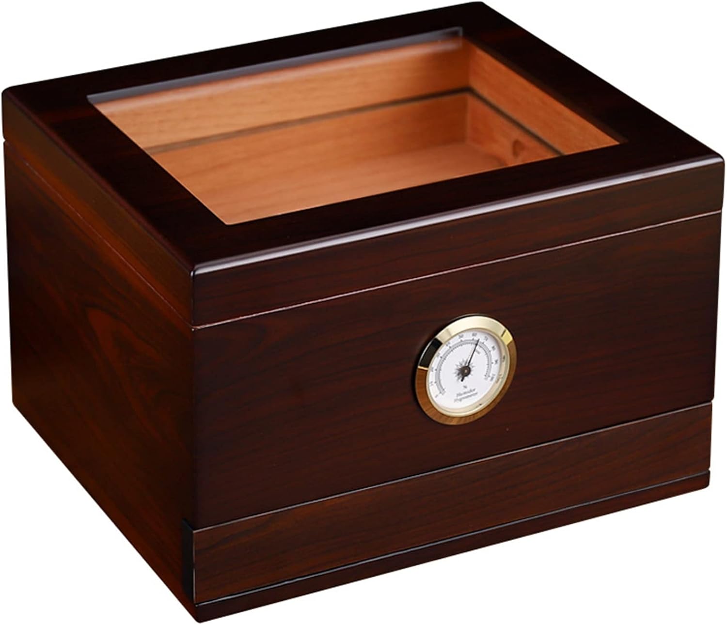 Amazon.com: QHYTL Cigar Humidor, Handmade Glass Top Cedar Cigar Box for ...