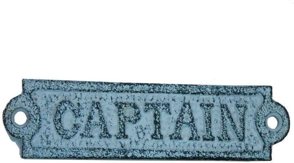 Amazon.com: Hampton Nautical Cast Iron Captain Sign Metal Wall Plaque ...