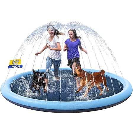 Amazon.com: Splash Sprinkler Pad for Dogs - 59" Thicken Dogs Pet ...
