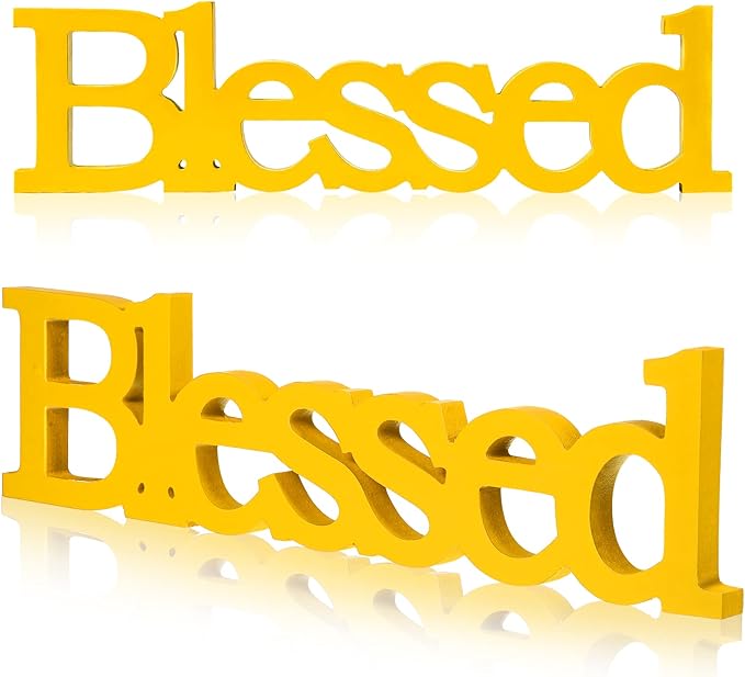 Amazon.com: Blessed Letter Table Sign Blessed Standing Letter Table ...
