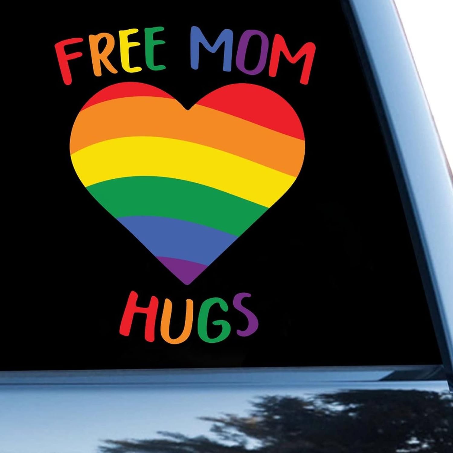 Amazon.com: Pride Parade LGBT Car Decal Window Decal Free Mom Hugs ...