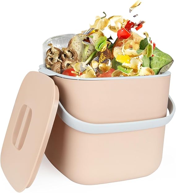 ASelected Kitchen Food Waste Compost Caddy Bin, Countertop Bin, 6.5L ...