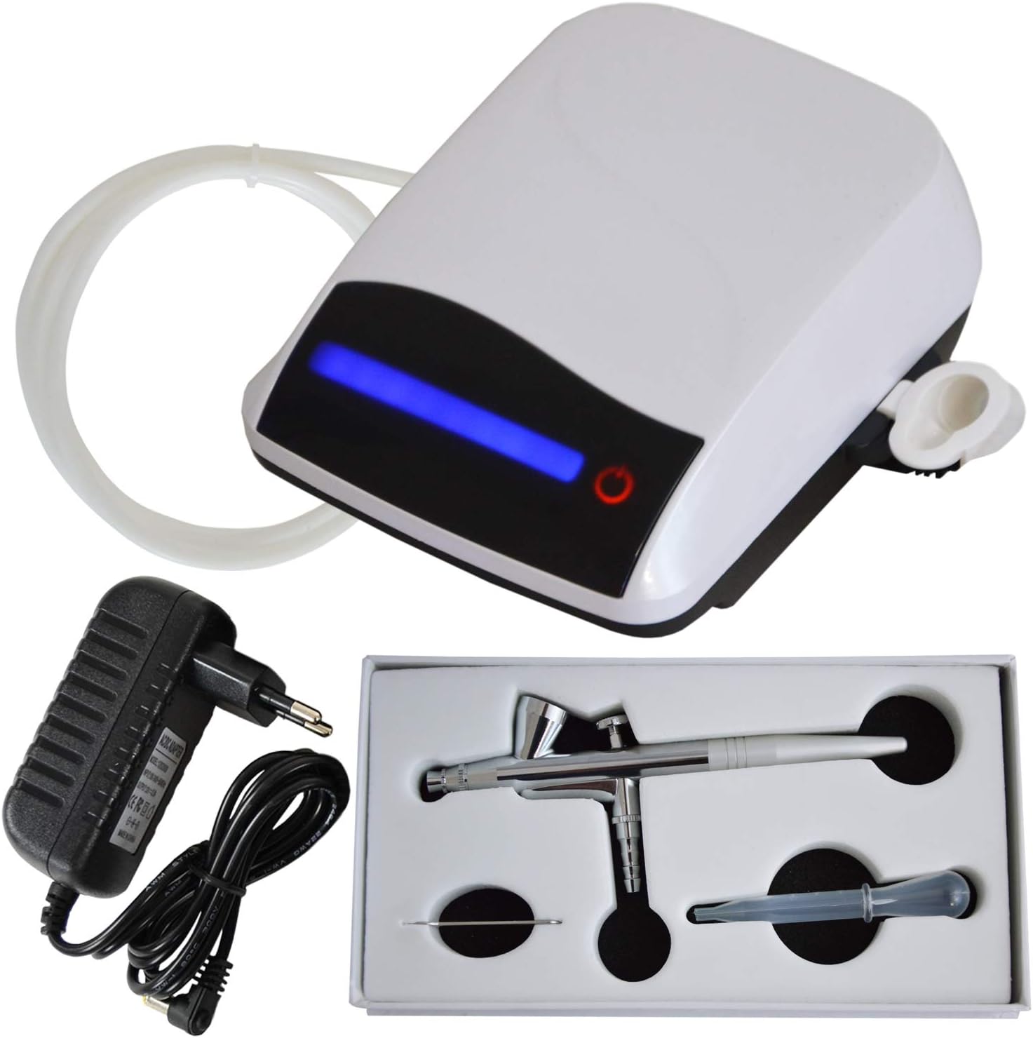 Airbrush Kit Mini Airbrush Compressor Set with Carry TC White with ...