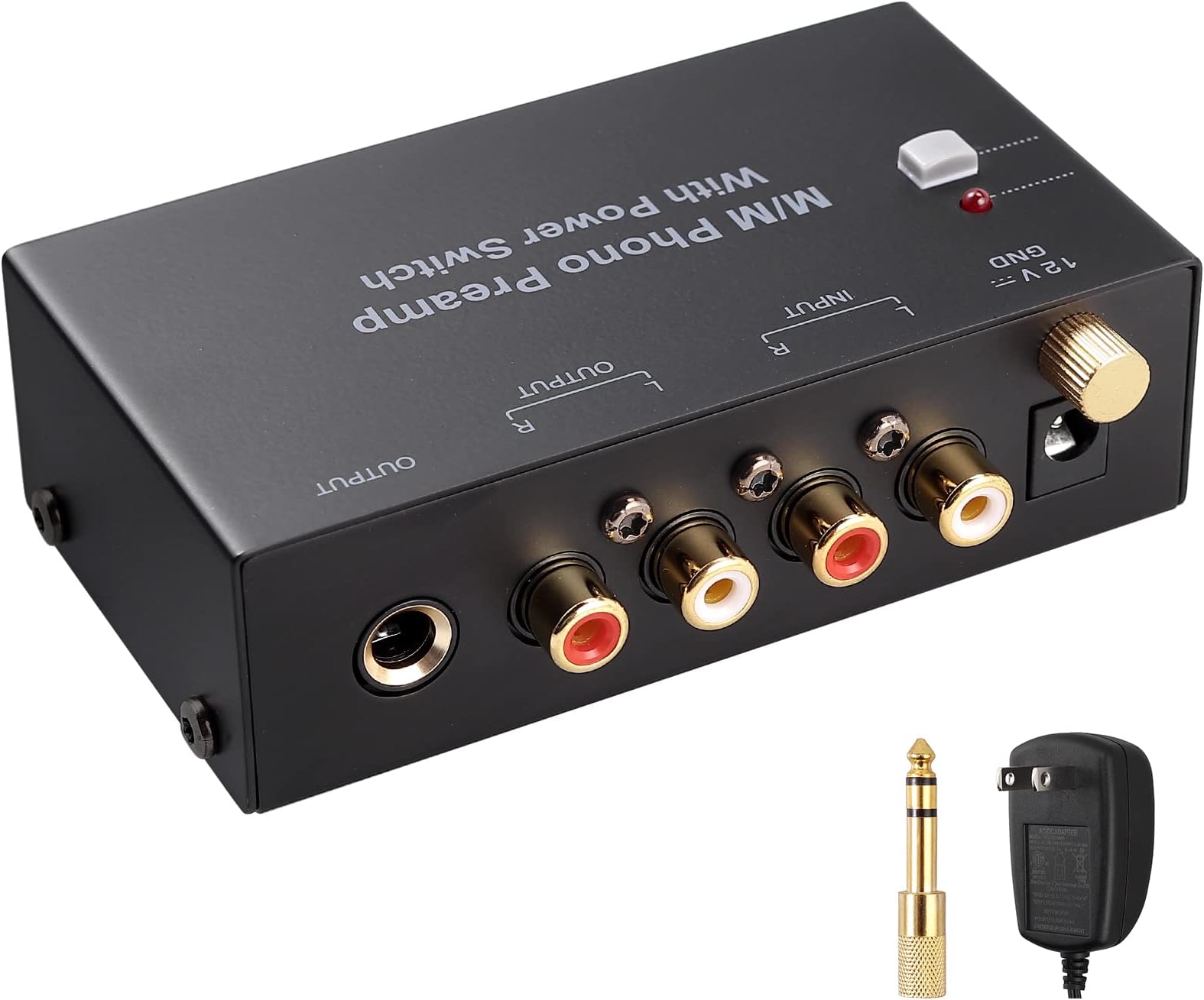 Amazon.com: Phono Preamp with Power Switch, YGiTK 6.35MM Headphone and ...