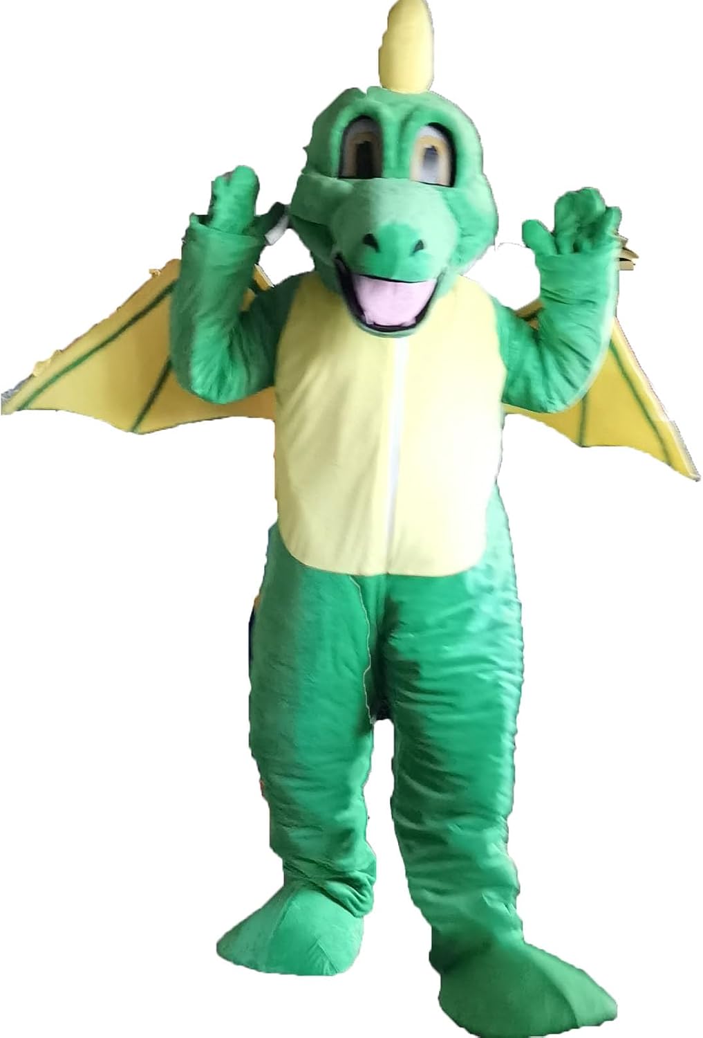 Amazon.com: FurryMascot™ Angle Wings Green Dragon Waver Dinosaur Mascot ...