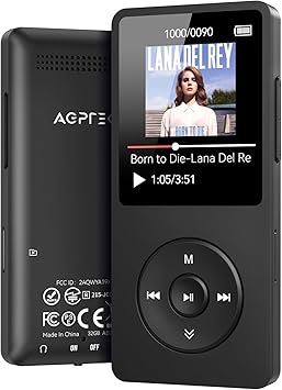 Amazon.com: AGPTEK A02 MP3 Player with Bluetooth 5.3, 1.8 inch Screen ...