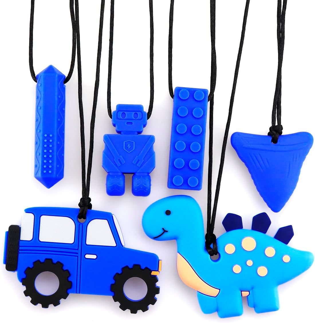 Sensory Chew Necklace for Focus & Calm Support – Food Grade Silicone ...