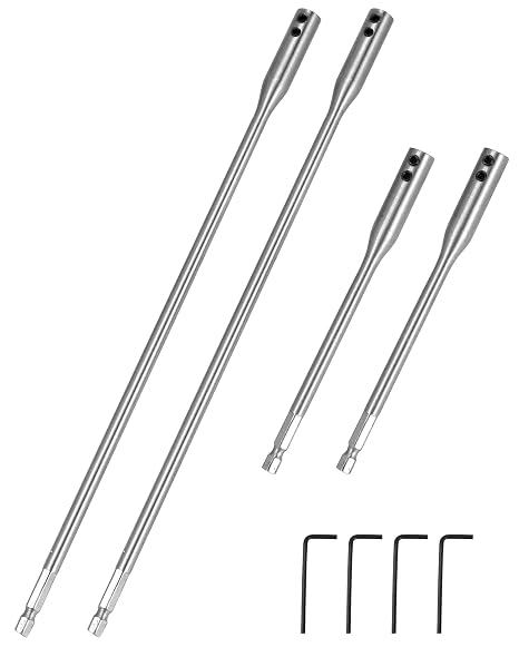 QWORK 8 Pcs 1/4 Extension Bit Set, 6 & 12 Inch Wood Spade Bit Extension ...