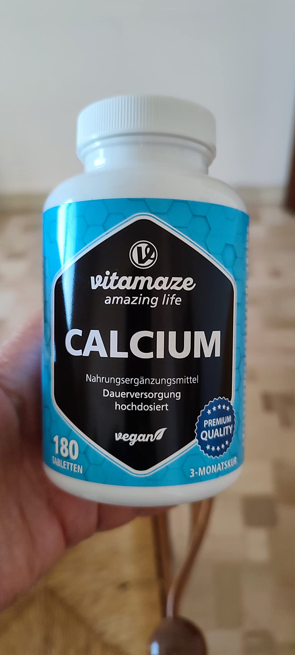 Calcio Integratore Vegano ad Alto Dosaggio, 180 Compresse per 3 Mesi ...