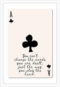 Amazon.com: Trendy Poker Ace Of Clubs Posters Funky Black And White ...