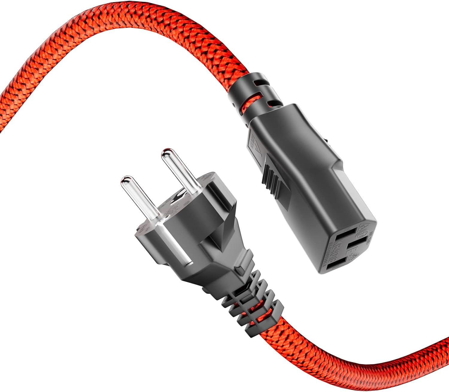 Netzkabel 3 Polig,Kaltgerätekabel 5m Nylon-Geflecht Universale ...