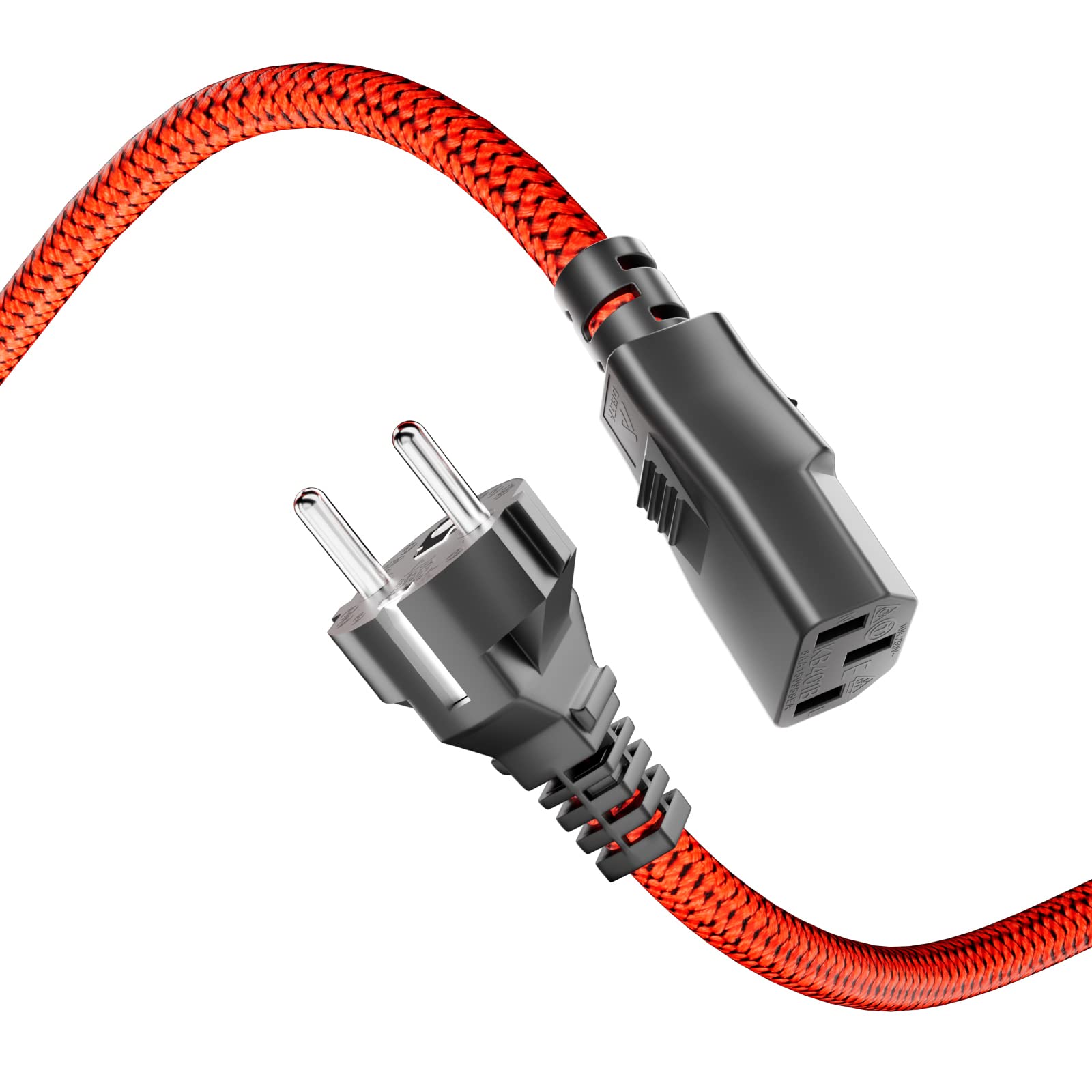 Buy Power Cable 3-Pin, IEC Cable 2 m Nylon Braided Universal Power ...