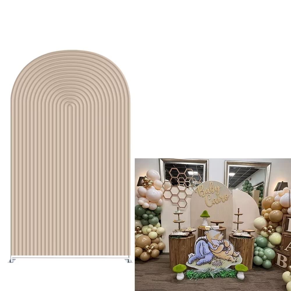 Amazon.com : ittsmnt Arch Fabric Backdrop Covers Wedding Ripples Beige ...