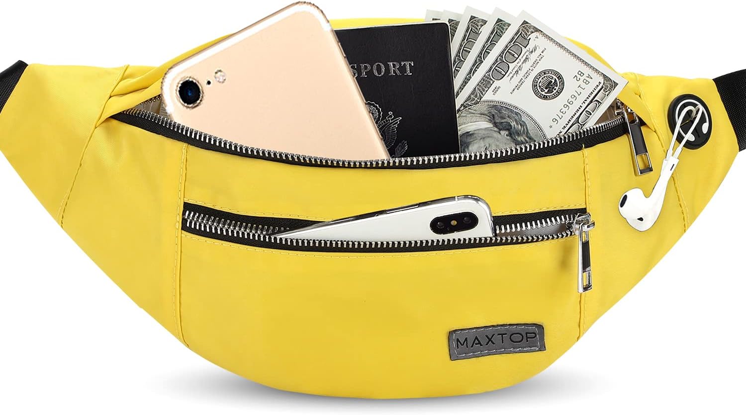 Amazon.com : MAXTOP Large Crossbody Fanny Pack with 4-Zipper Pockets Gifts for Enjoy Sports ...