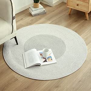 Amazon.com: Poowe Hand Woven Round Area Rugs Living Room Bedroom Study ...