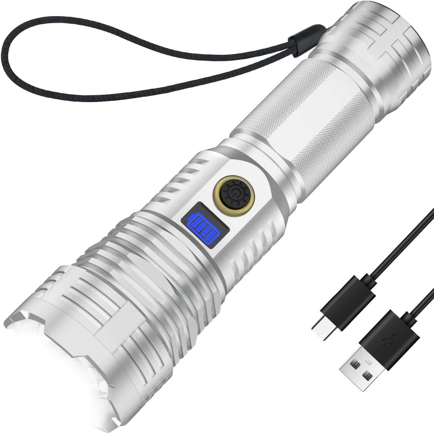 Driverwish Rechargeable 990000 High Lumens LED Flashlights,LightLink ...