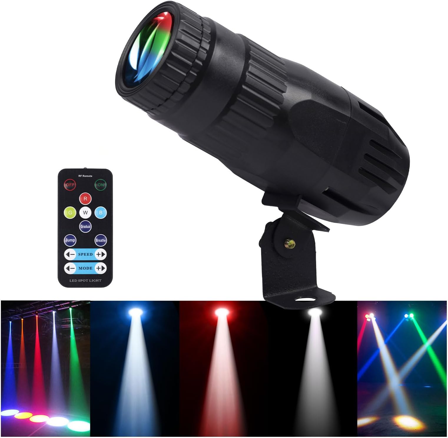 Amazon.com: SENLAN LED pinspot Stage Light- SENLAN 9W RGB 3-in-1 Beam ...