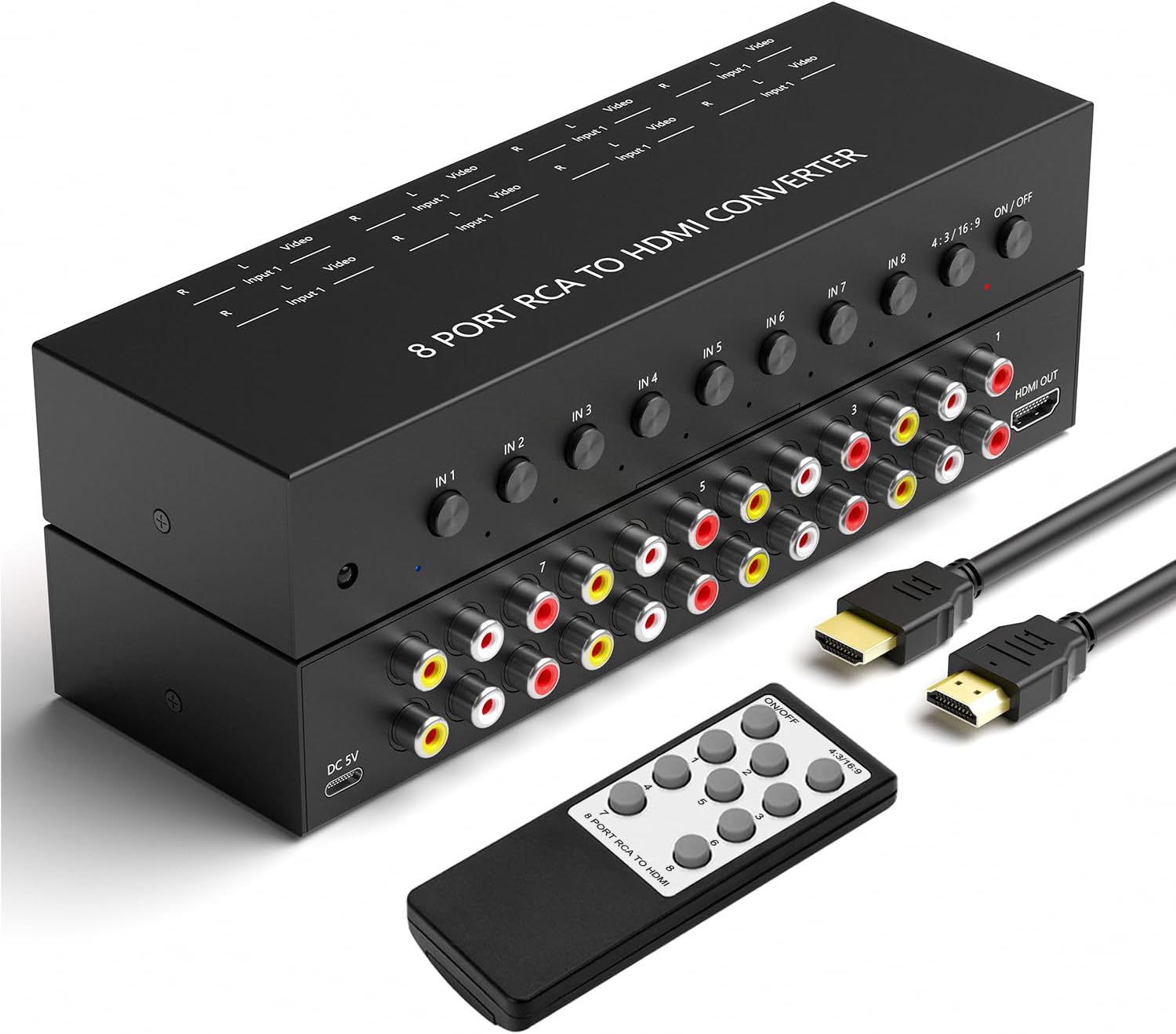 Amazon.com: axGear AV Switch Box Composite Selector 8 Port RCA Audio ...