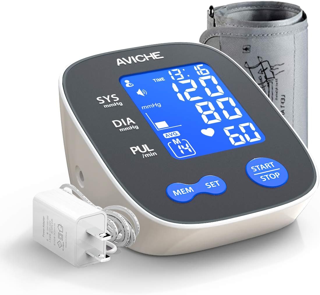 Amazon.com: AVICHE Automatic Digital Arm Blood Pressure Monitor | Large ...