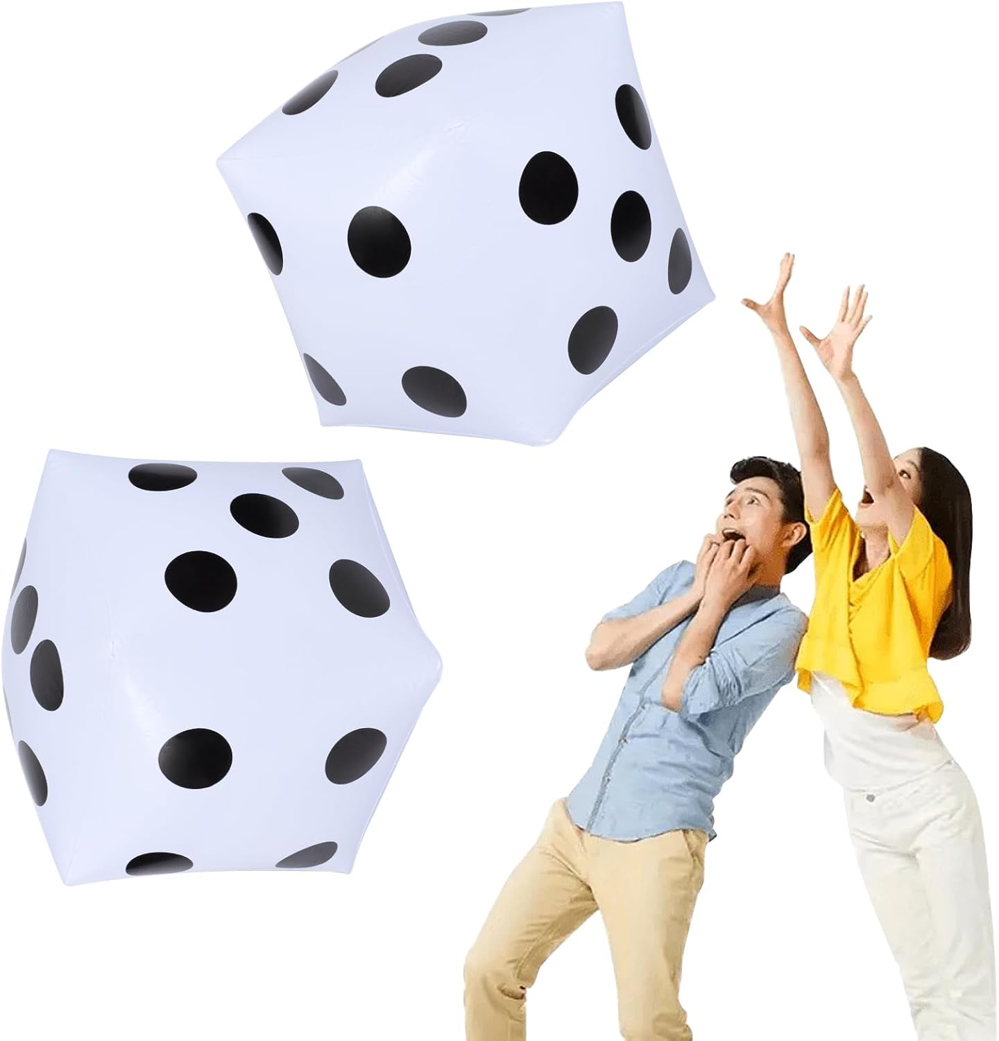 2 Pack Jumbo Inflatable Dice, 12" Outdoor Fun Giant Inflatable for ...