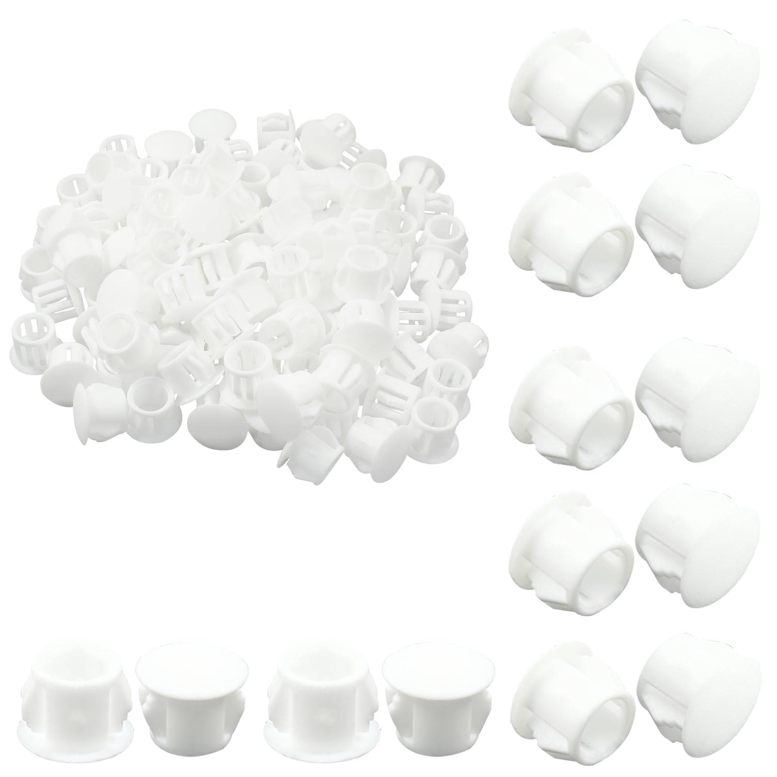 Snapklik.com : 100pcs White Hole Plugs, Plastic Screw Hole Plugs, 3/8 ...
