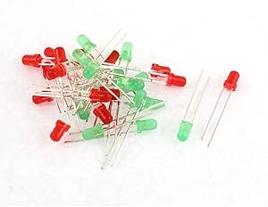 30pcs 3mm Diodes Red Green Light Color Emitting Diode Emitter LEDs ...