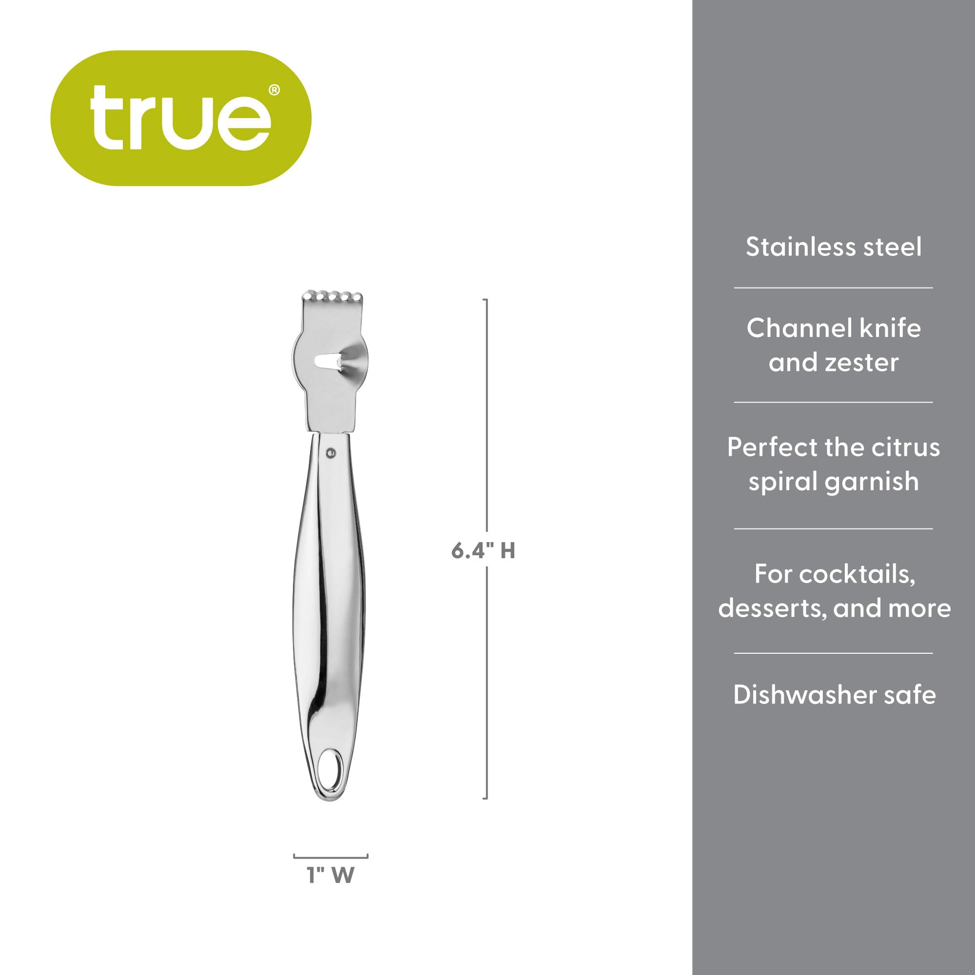 Snapklik.com : True Zesty Stainless Steel Citrus Zester Tool, Cocktail ...
