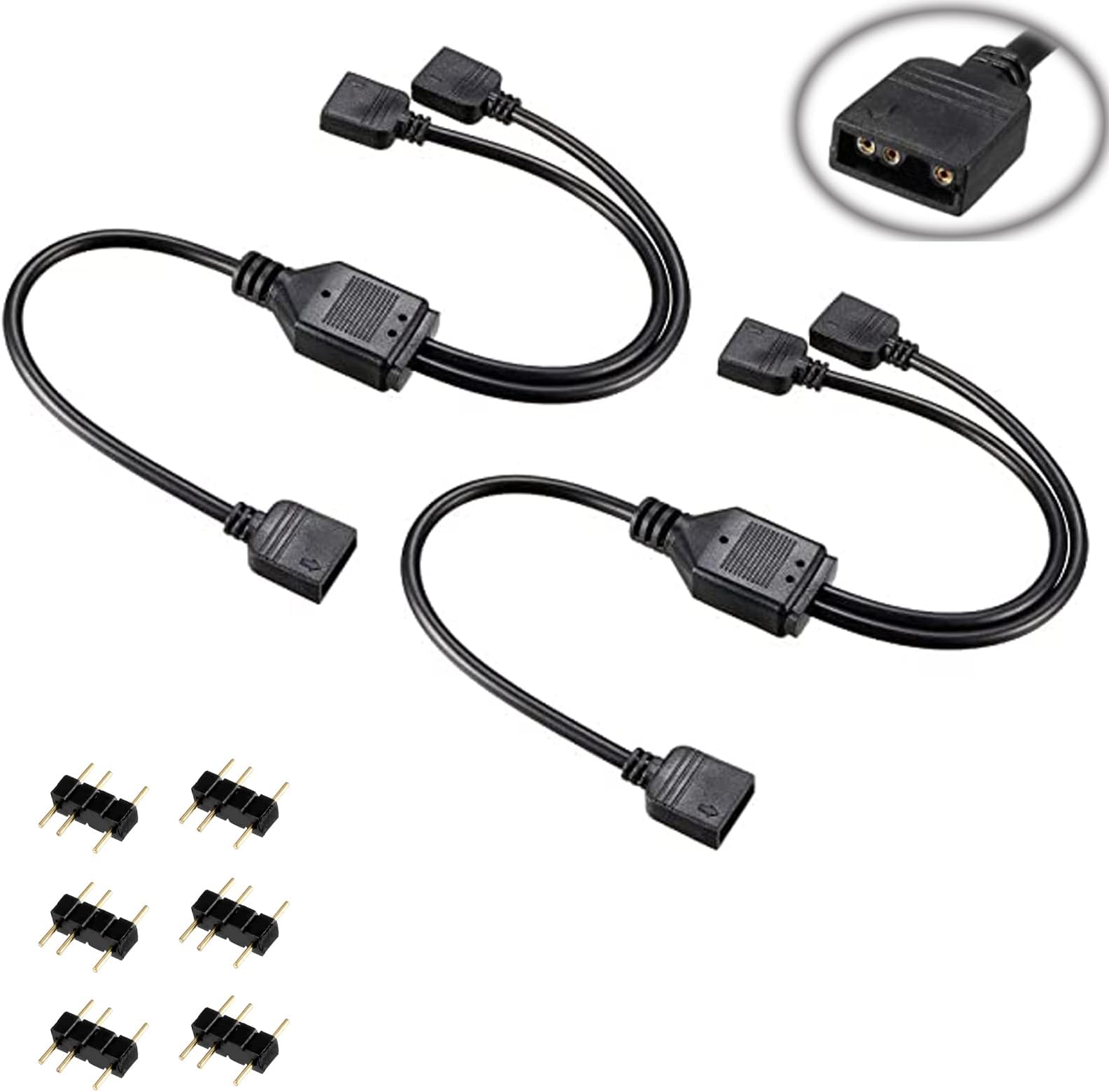 ARGB Splitter Cable, 5V 3 Pin Addressable RGB Splitter Cable with 3 Pin ...