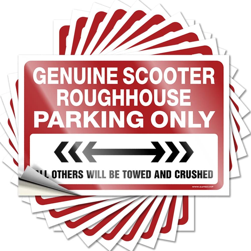 Amazon.com - Funny Car Decals Genuine Scooter Roughhouse Parking Only ...