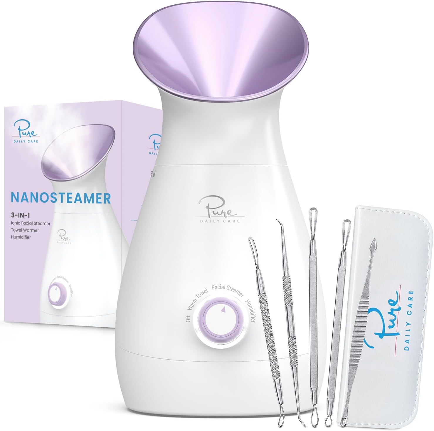 Amazon.com: NanoSteamer Large 3-in-1 Nano Ionic Facial Steamer with ...