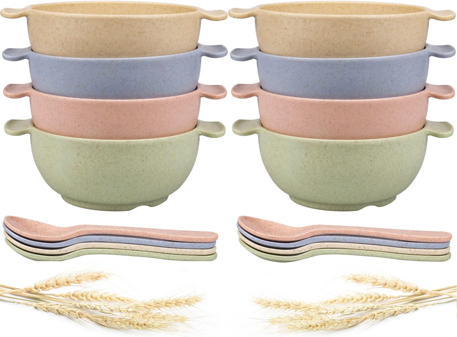 Amazon.com: Mintra Colorful Unbreakable Plastic Bowl 4pk - (Small with ...
