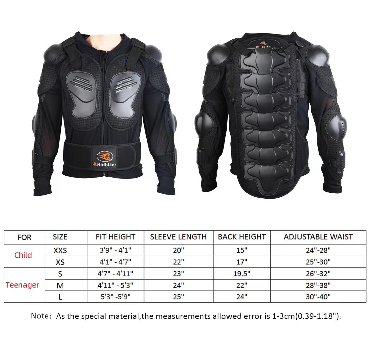 Snapklik.com : Kids Dirt Bike Gear Chest Spine Protector Body Armor ...