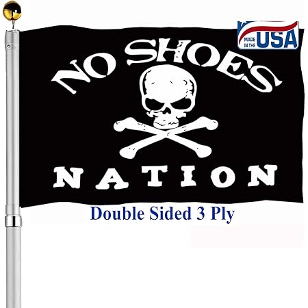 Amazon.com : No Shoes Nation Pirate Flag 3x5 Outdoor Double Sided- No ...