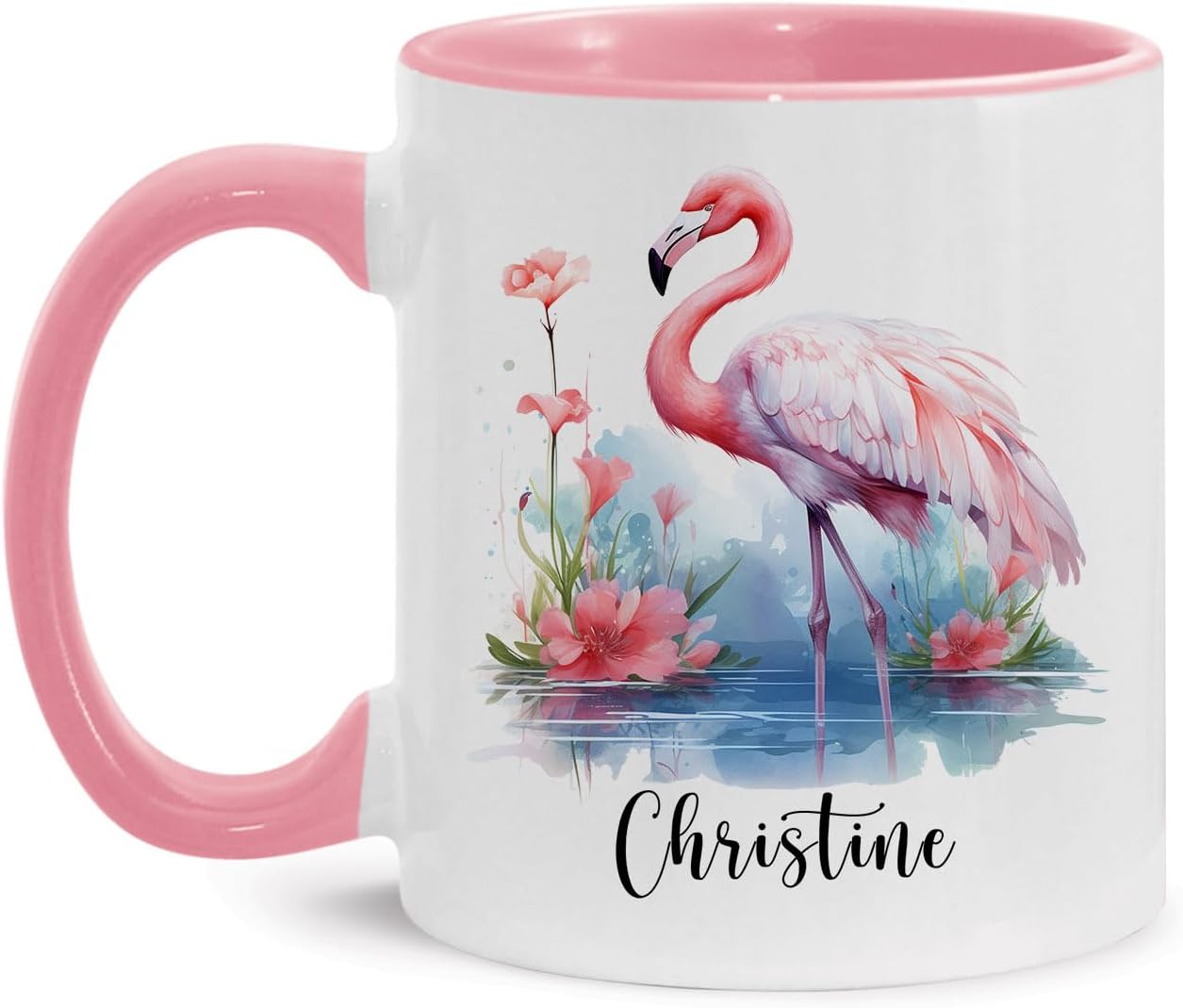 Amazon.com: Personalized Name Flamingo Coffee Mugs, Novelty Animal Tea ...