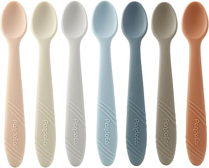 Amazon.com: PandaEar 7 Pack Silicone Baby Feeding Spoons, First Stage ...