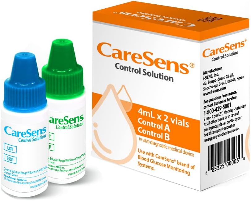 Amazon.com: CareSens Diabetes Testing Kit Control Solution (A,B/Pack ...